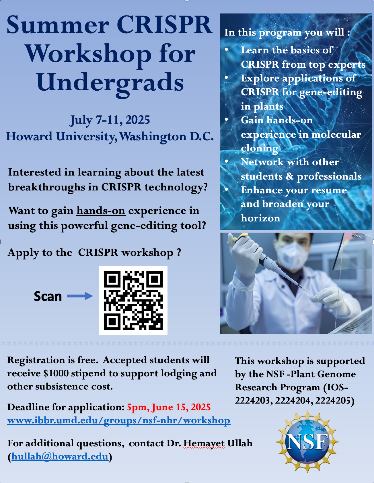 Summer CRISPR Workshop - Institute for Bioscience and Biotechnology Research